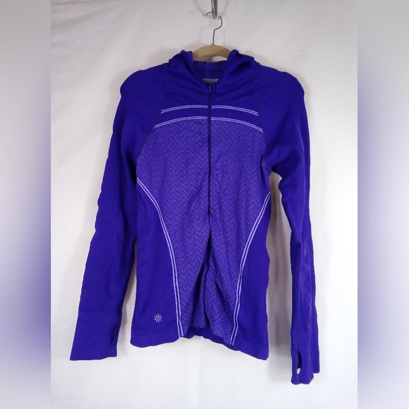 Athleta | Jackets & Coats | Athleta Amalfi Blue Wildflower Twist Jacket ...